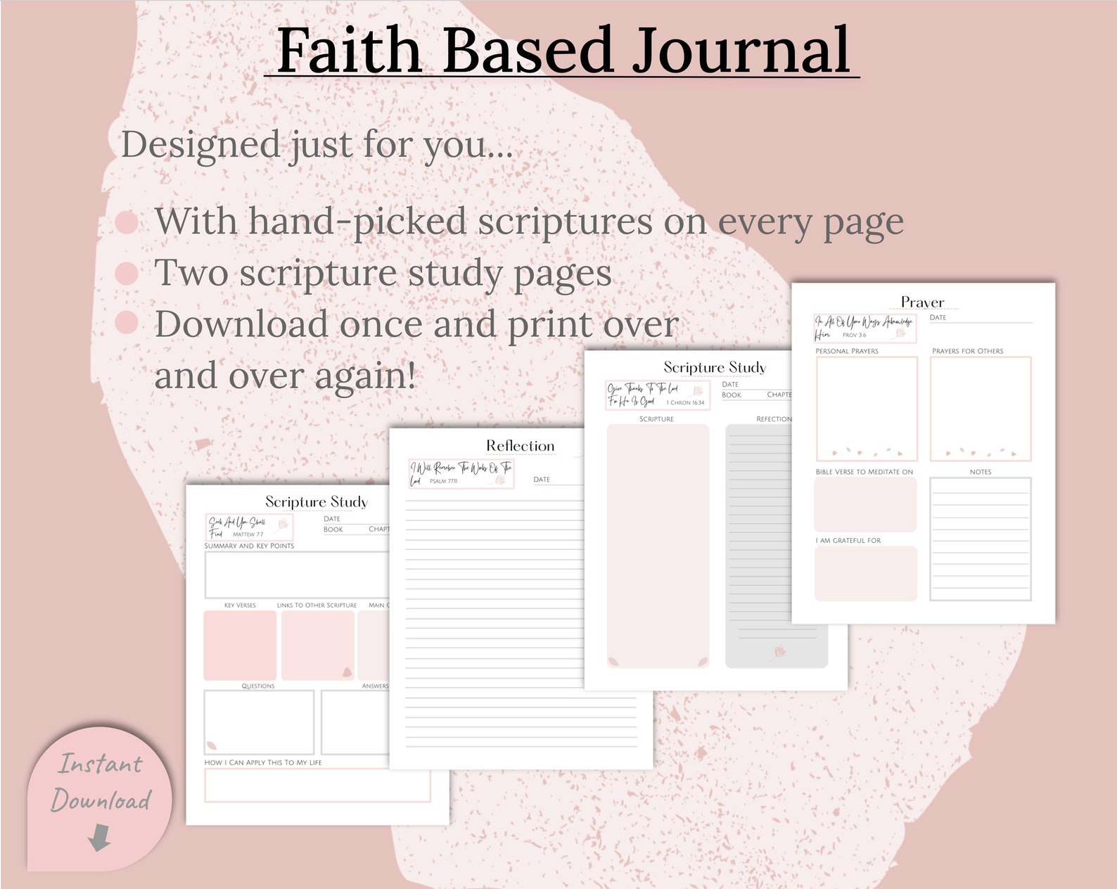Prayer Journal Bible Study Printable Bible Study Guide - Etsy