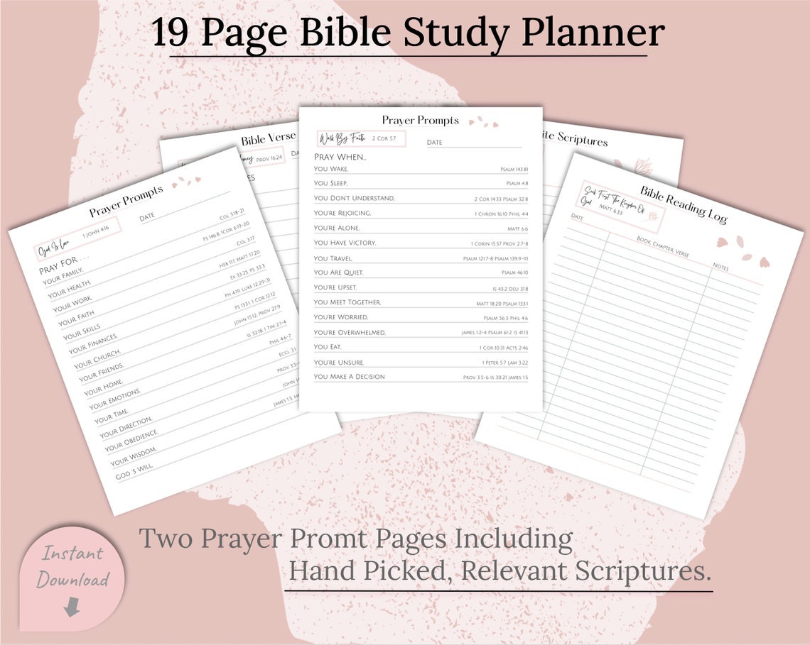 Prayer Journal Printable Bible Study Planner Bible Study | Etsy