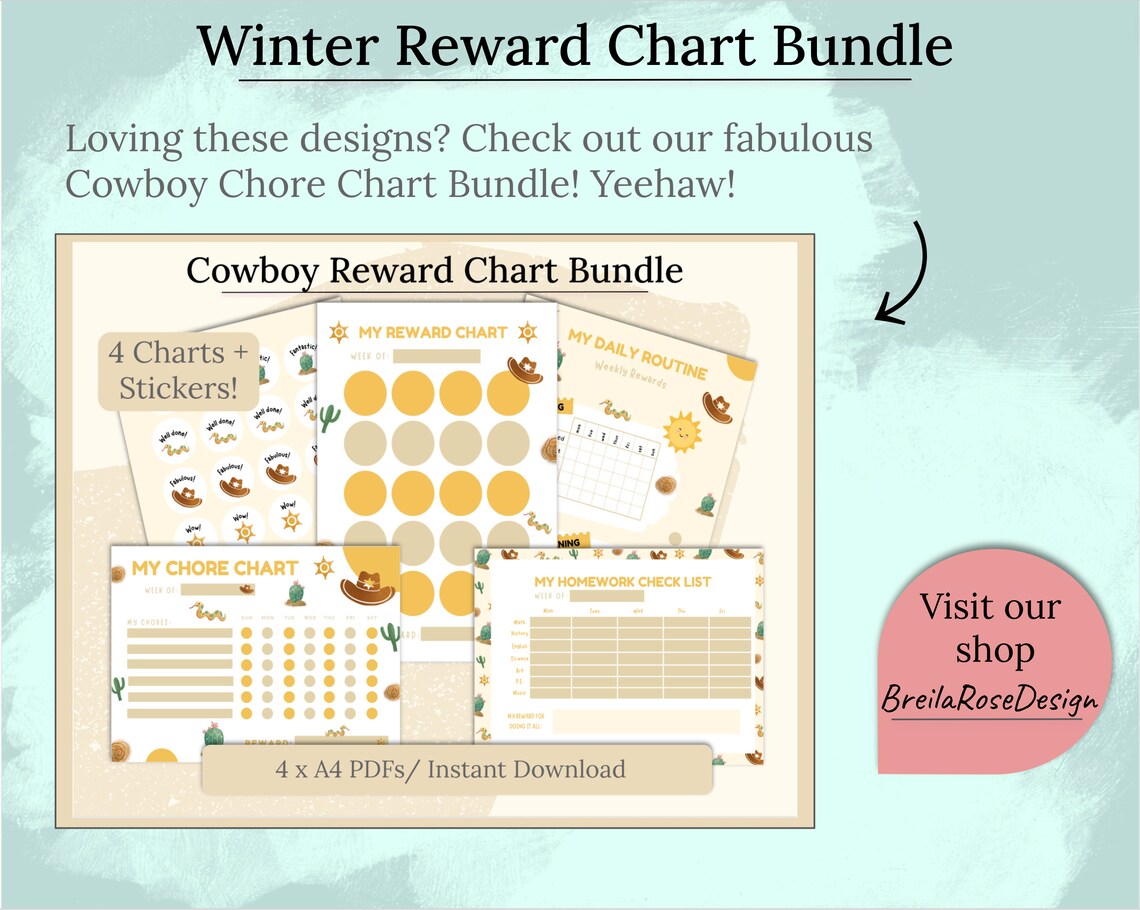 Winter Chore Chart for Kids Christmas Sticker Reward Chart - Etsy