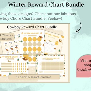 Winter Chore Chart for Kids Christmas Sticker Reward Chart - Etsy