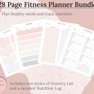 Fitness Planner Printable, Weight Loss Journal, Pink Fitness Journal ...