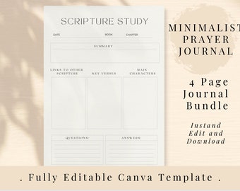 Prayer Journal, Bible Study Printable, Faith Based Journaling ...