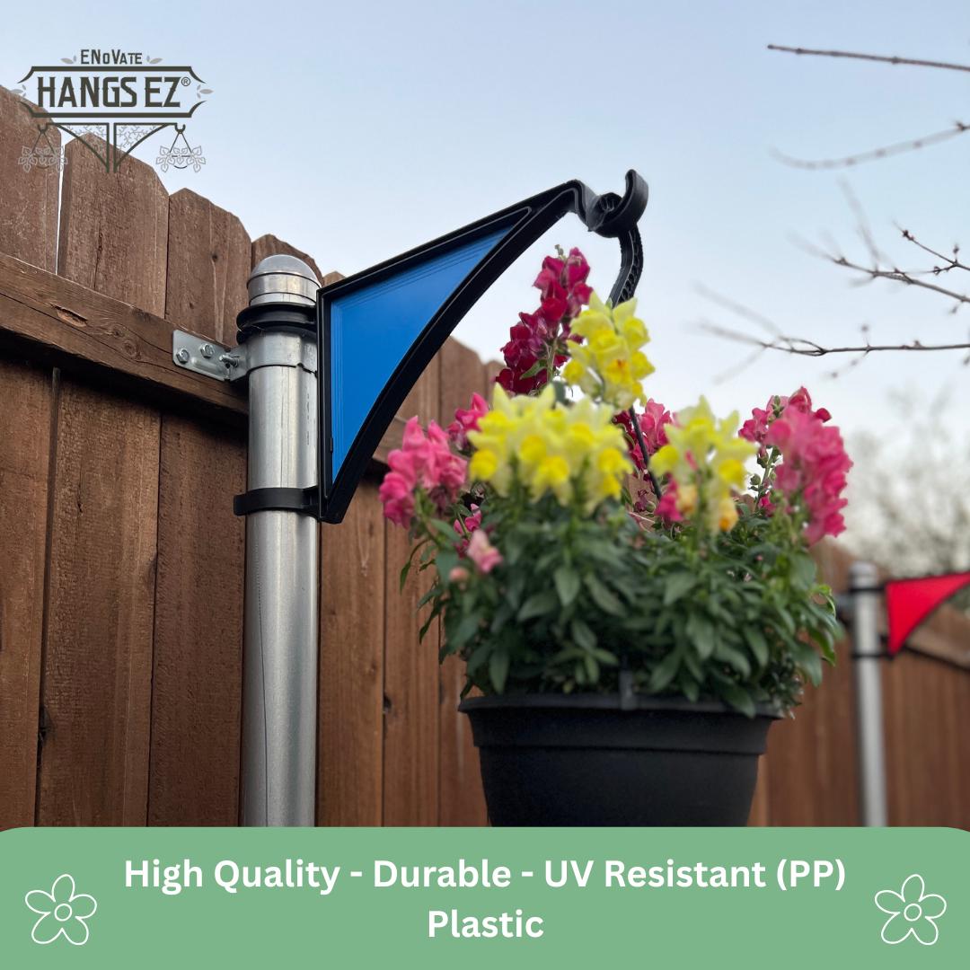 2 PCS Hangs EZ Fence Post Hangers With Blue Panel Inserts(plant Hanger ...