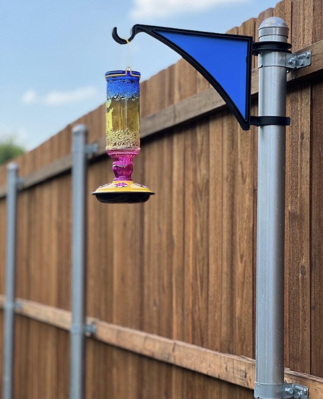 2 PCS Hangs EZ Fence Post Hangers With Blue Panel Inserts(plant Hanger ...