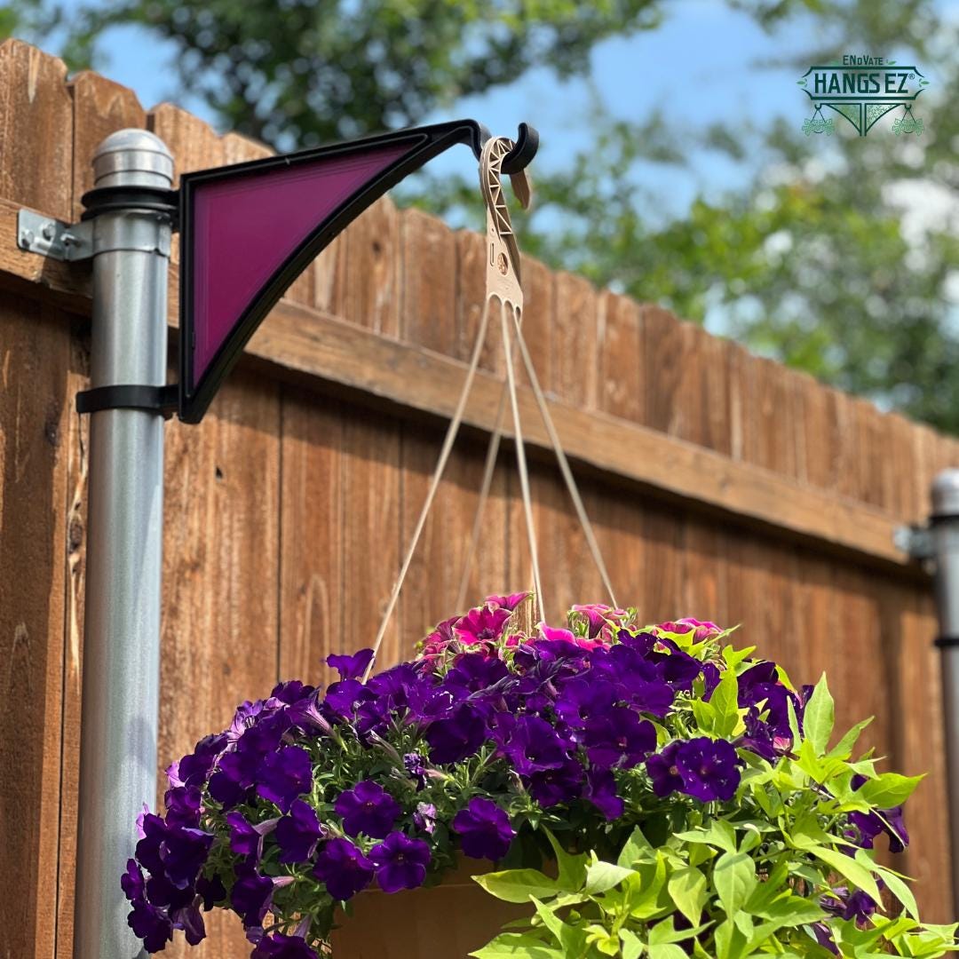 2 PCS Hangs EZ Fence Post Hangers With Purple Panel Inserts(plant ...