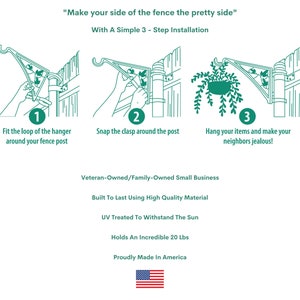 2 PCS Hangs EZ Fence Post Hangers With Ivy Inserts(plant Hanger, Garden ...