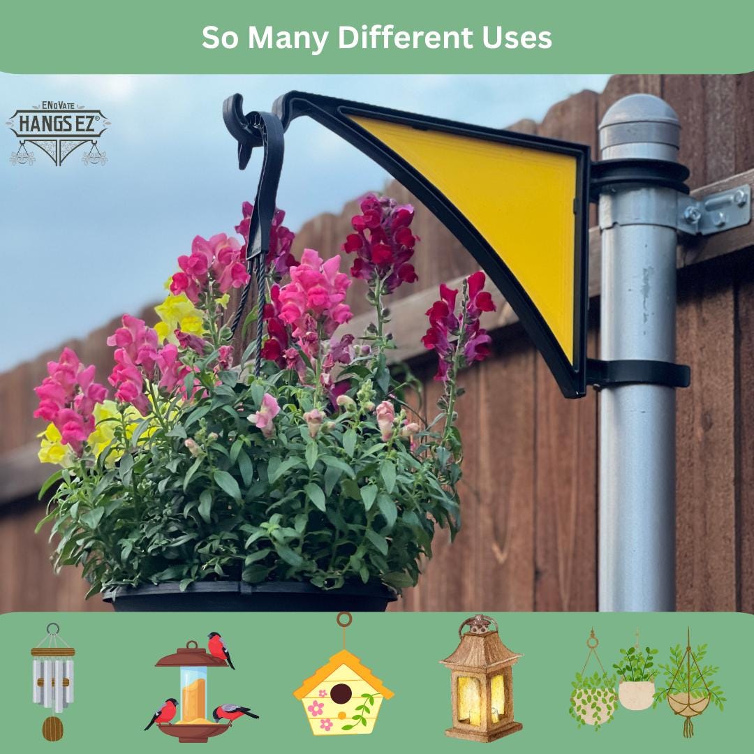 2 PCS Hangs EZ Fence Post Hangers With Yellow Panel Inserts(plant ...