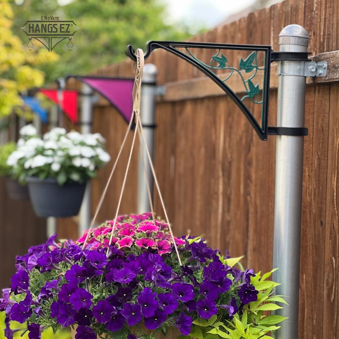 2 PCS Hangs EZ Fence Post Hangers With Ivy Inserts(plant Hanger, Garden ...