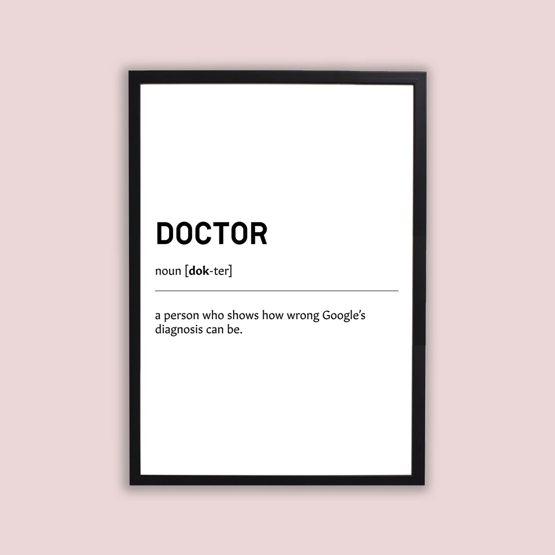 Doctor Definition Print Gift for Doctors Wall Art Print - Etsy
