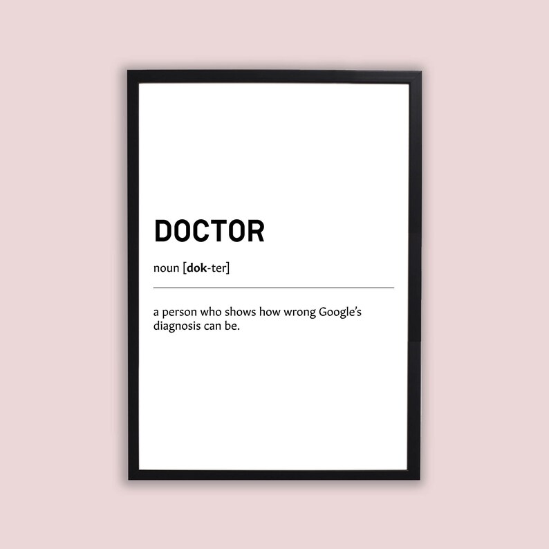 Doctor Definition Print Gift for Doctors Wall Art Print - Etsy