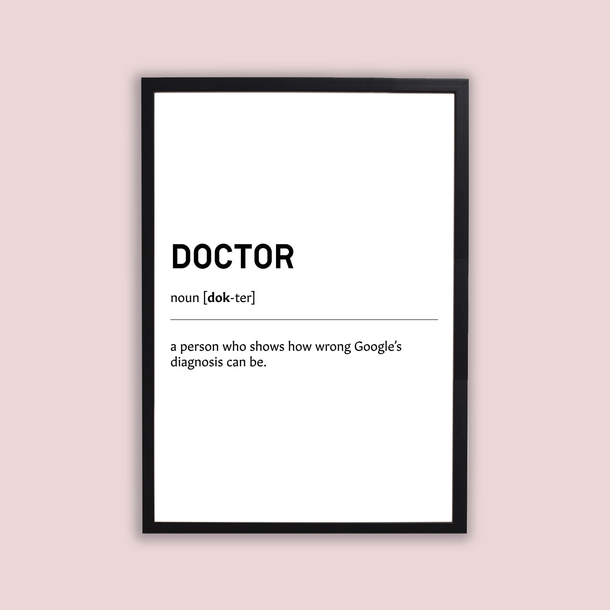 Doctor Definition Print Gift for Doctors Wall Art Print - Etsy