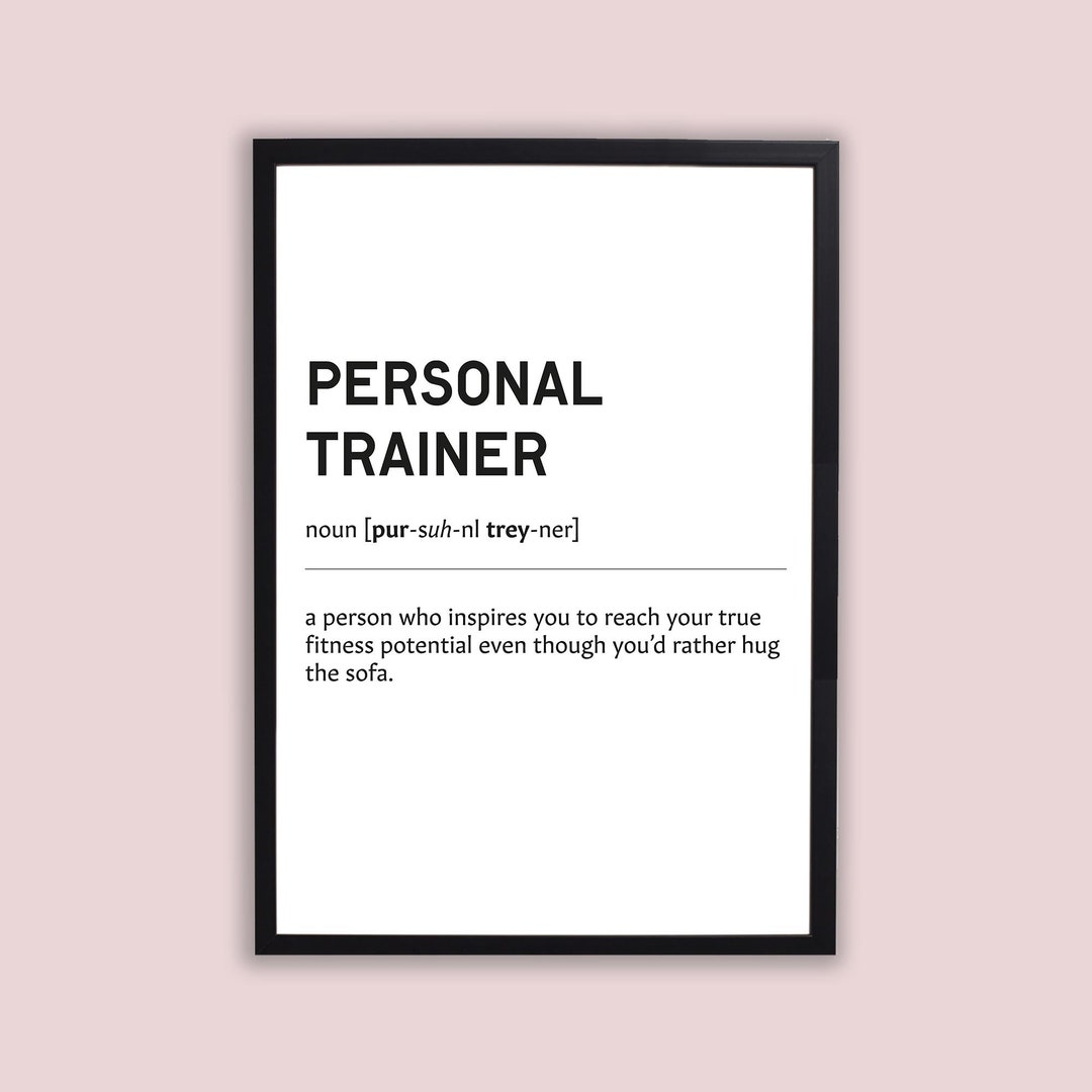 Personal Trainer Definition Print Gift for Personal Trainer PT Print ...