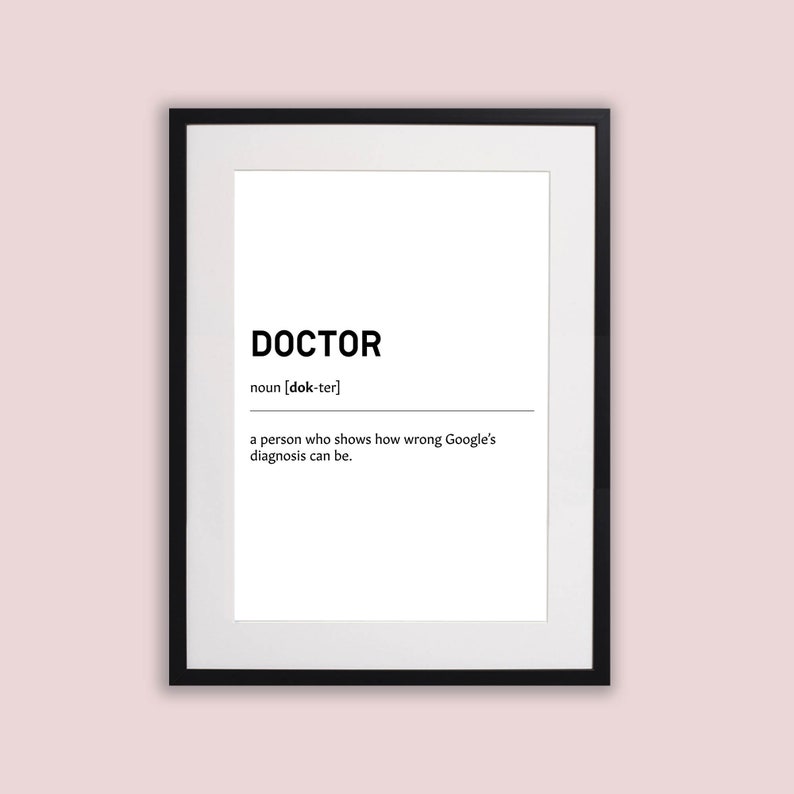 Doctor Definition Print Gift for Doctors Wall Art Print - Etsy