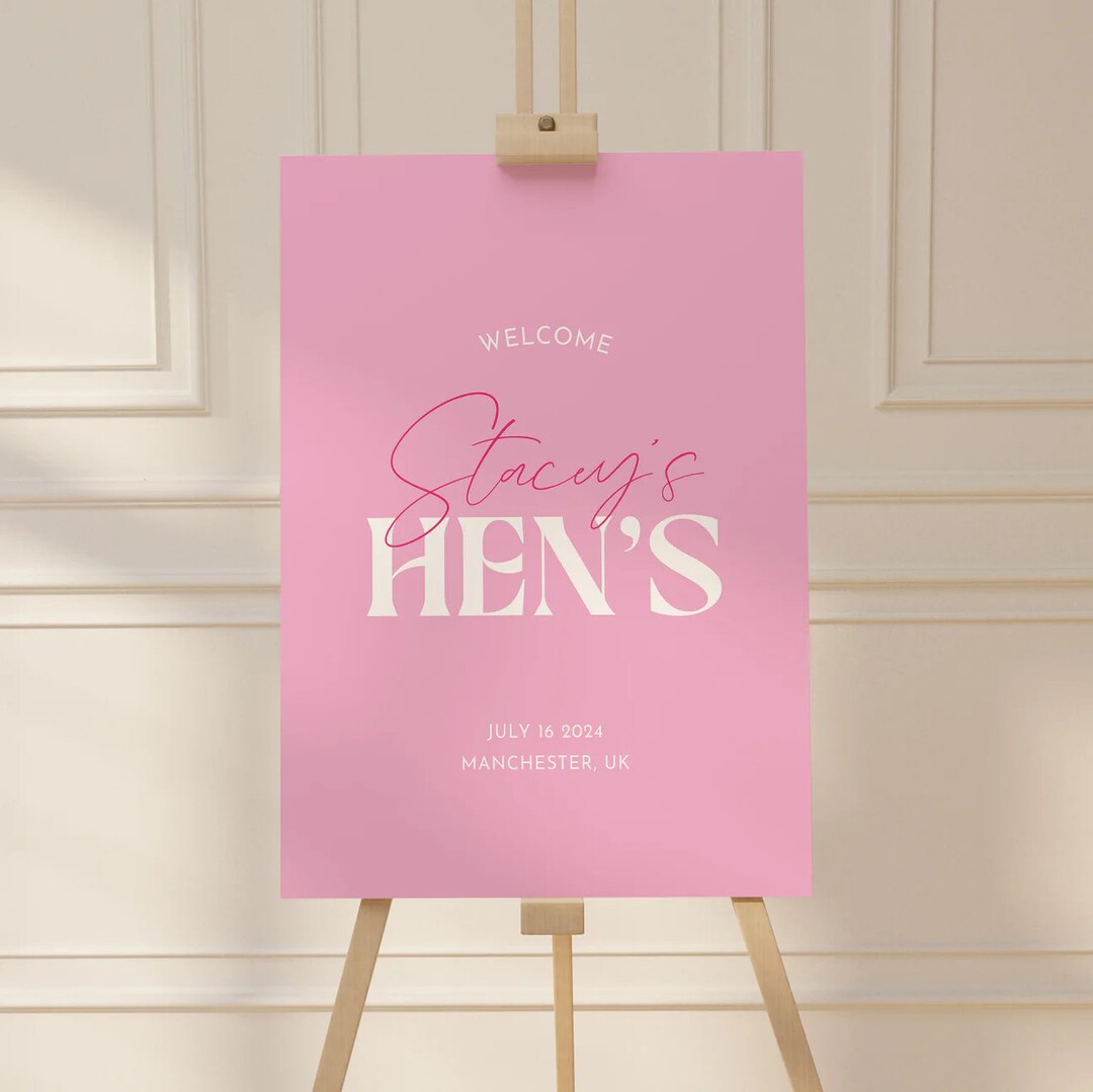 Hen Party Welcome Sign Bridal Shower Welcome Sign Custom Hen Party ...