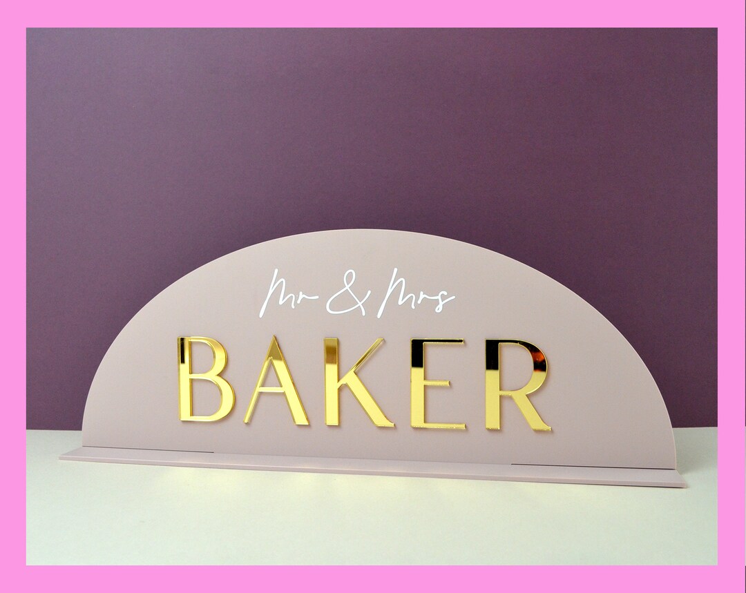 DOME Laser Cut Top Table Sign, , Mr & Mrs Sign, Wedding Signage ...