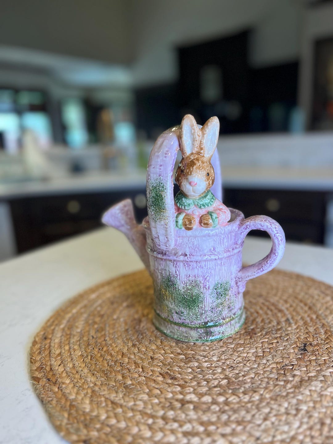 Vintage Beautrix Potter Peter Rabbit Ceramic Watering Can Vase Planter ...