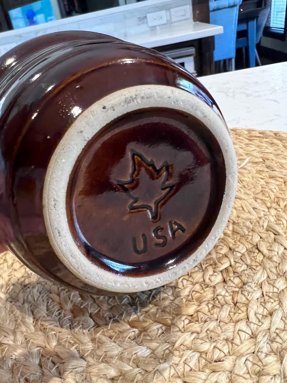 Vintage Stoneware Bowl, Maple Leaf Monmouth Pottery 5" Brown, USA - Etsy