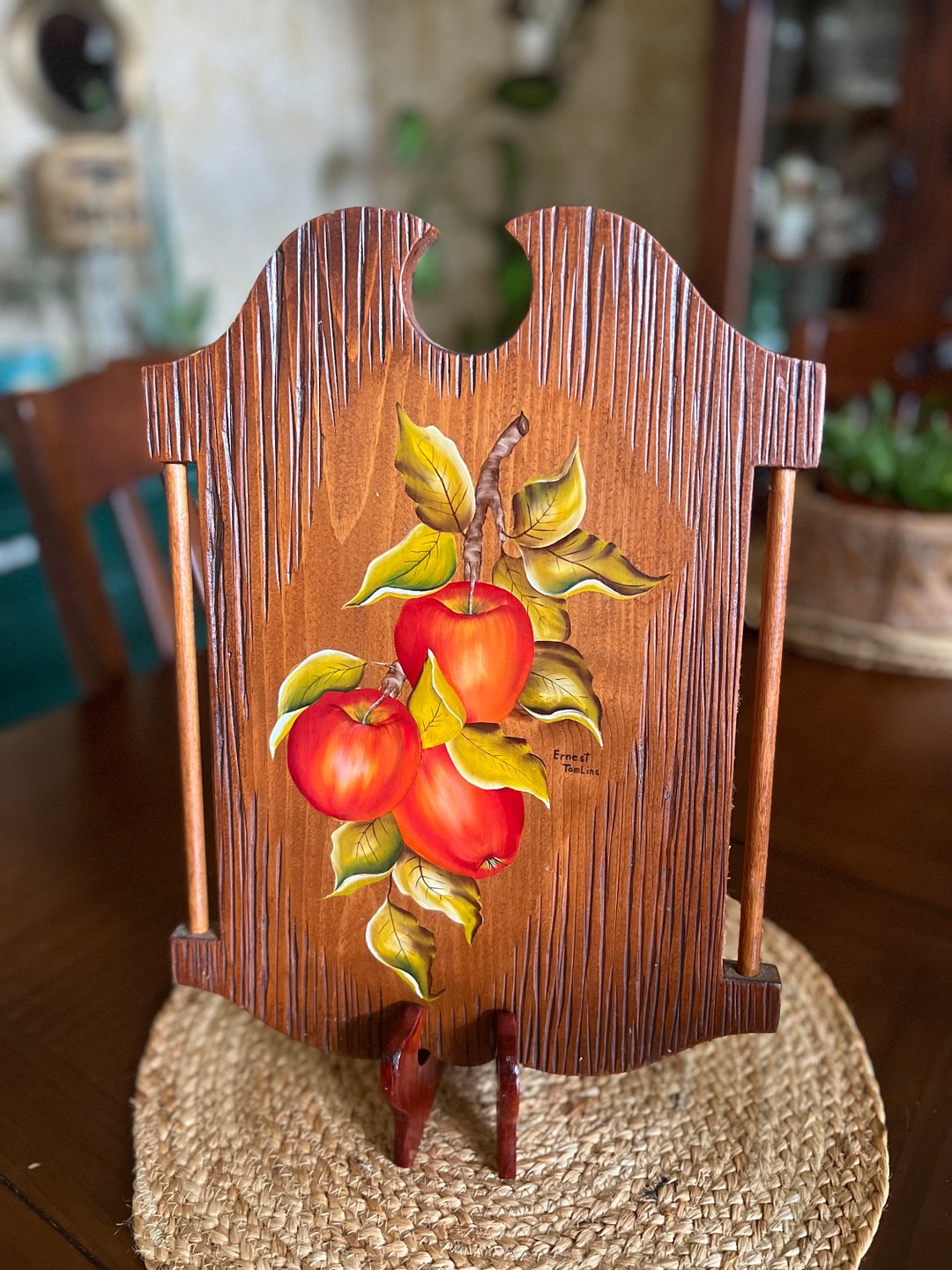 Hand Painted Wood Plaque, Apples Wall Hanging. - Etsy