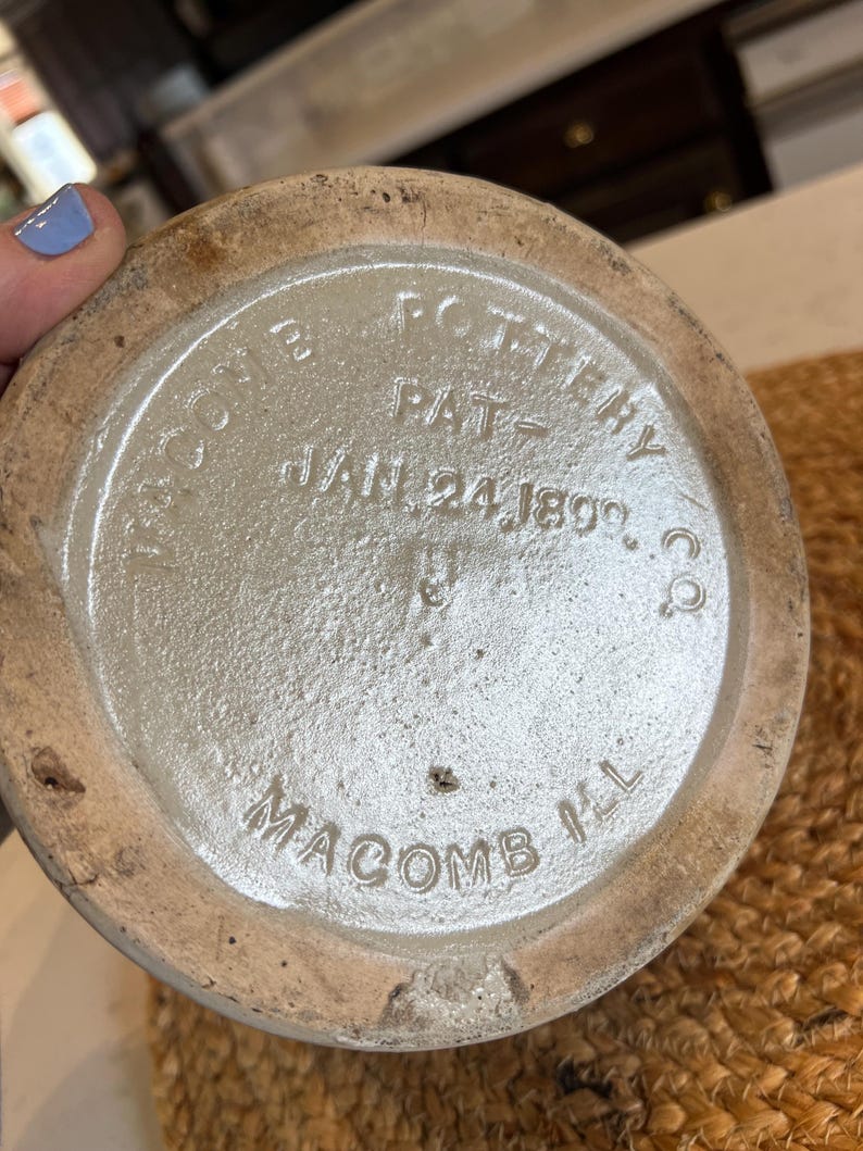 Antique Stoneware Fruit Jar/canning Jar MACOMB Pottery Co, PAT 1899 - Etsy