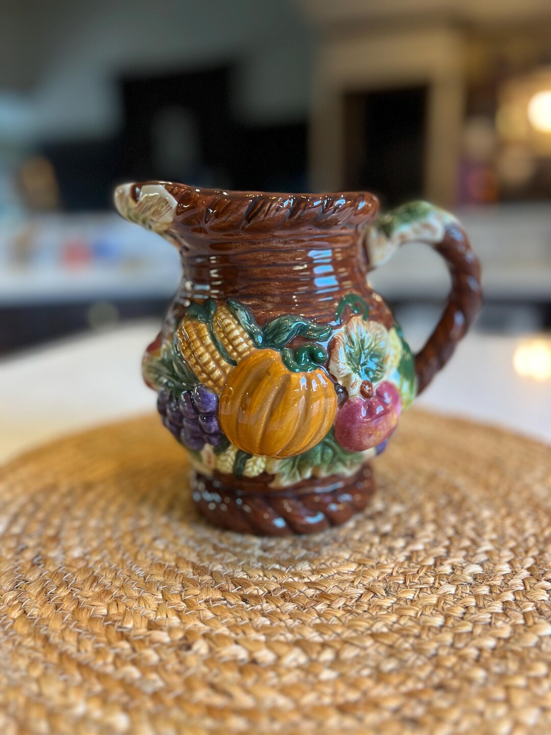 Bico Fall Harvest Ceramic Pitcher Fruit Vegetable Produce - Etsy