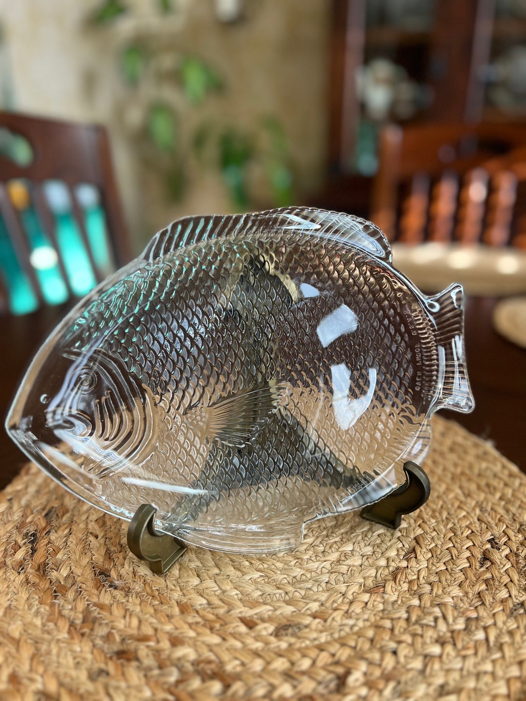 Vintage Glass FISH Shape Plate -serving PLATTER USA Ovenproof - Etsy