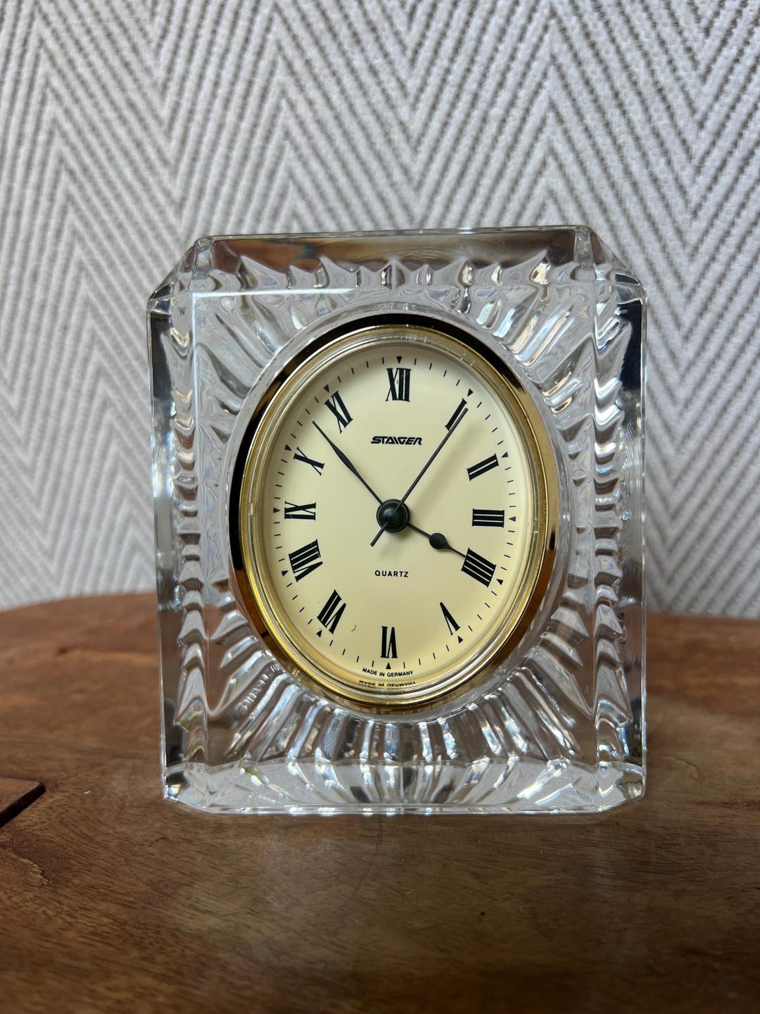 STAIGER Quartz Desk/mantel Clock French Lead Crystal - Etsy