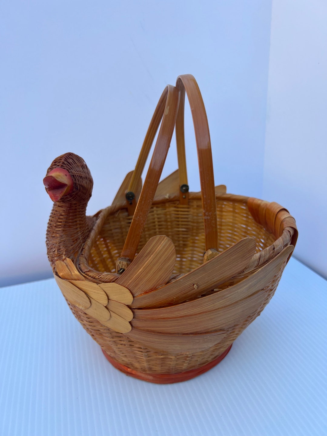 Vintage Wicker Duck Basket - Etsy