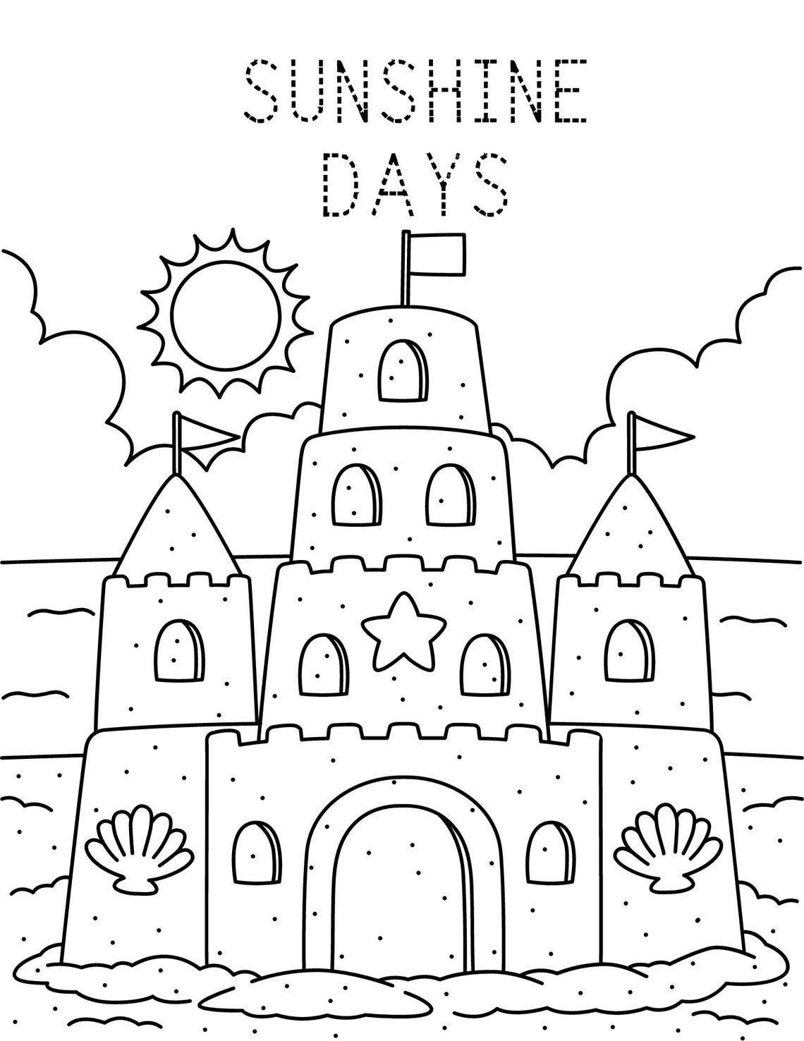 21 Printable Summer Coloring Pages for Children, Beach Fun Coloring ...
