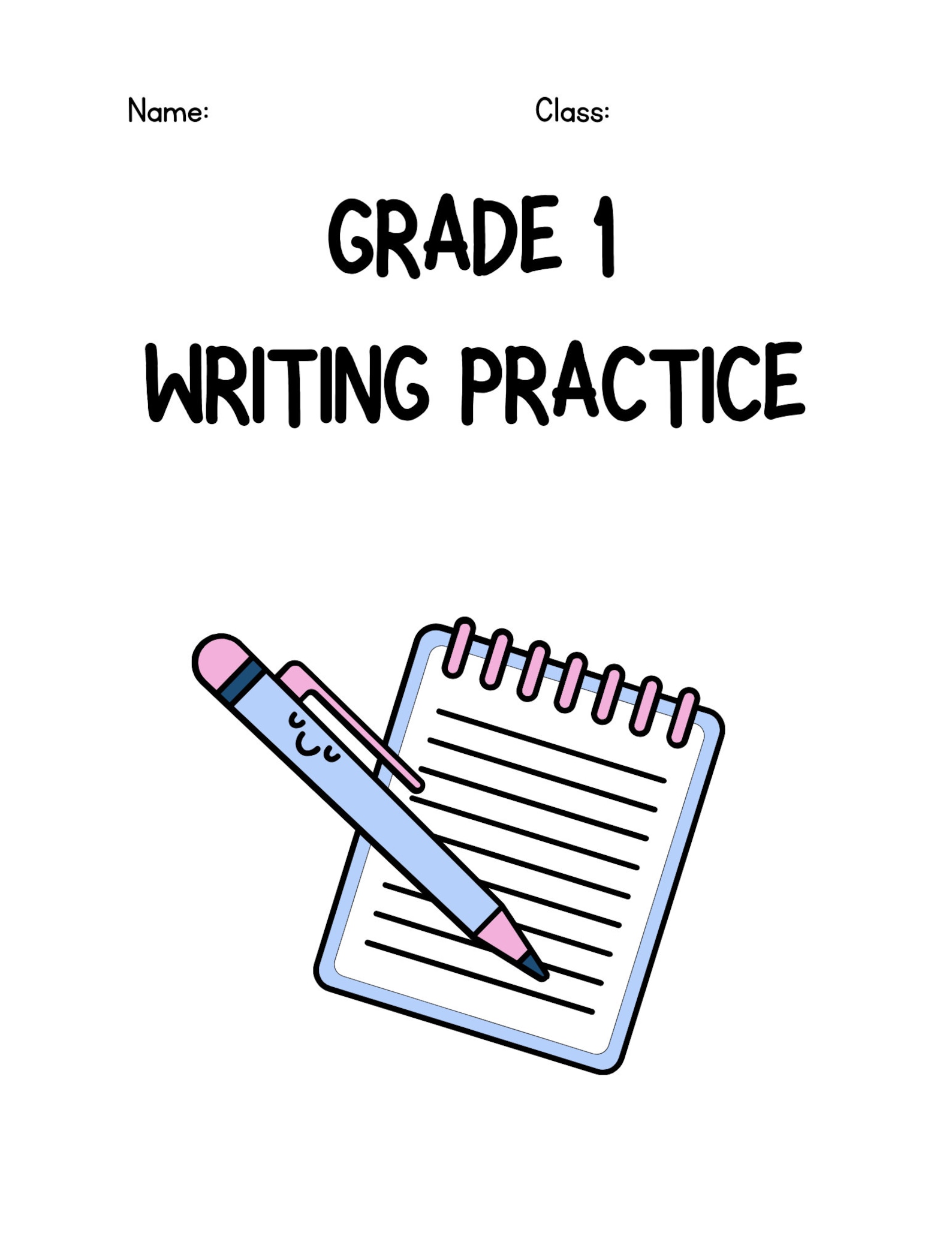 Grade 1 Writing Practice English Packet, First Grade Writing Practice ...