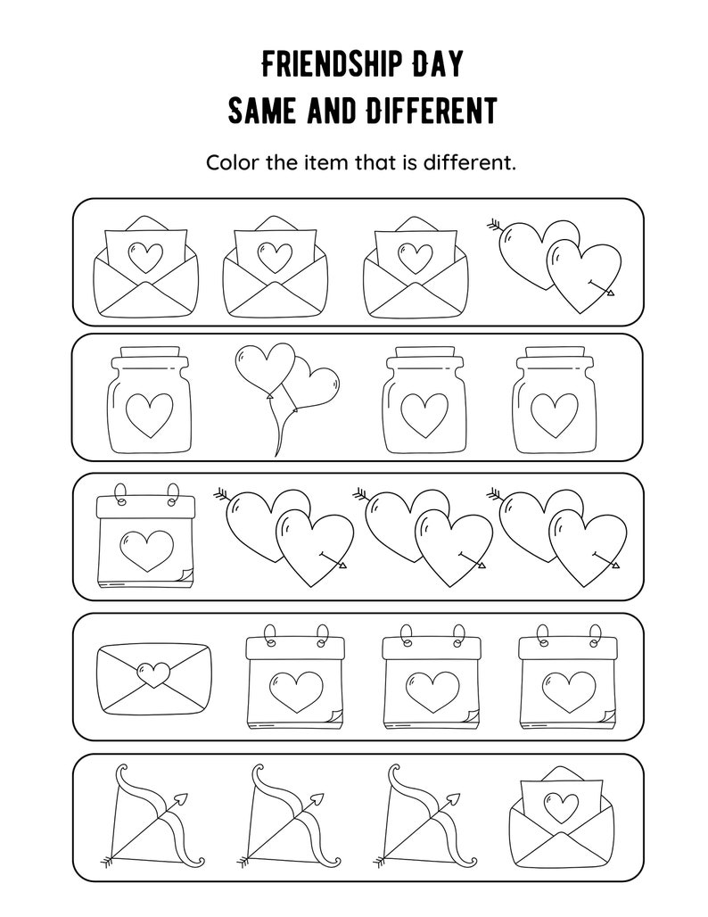 Friendship Day Activity Book, Printable Activity Book, Kindergarten or ...