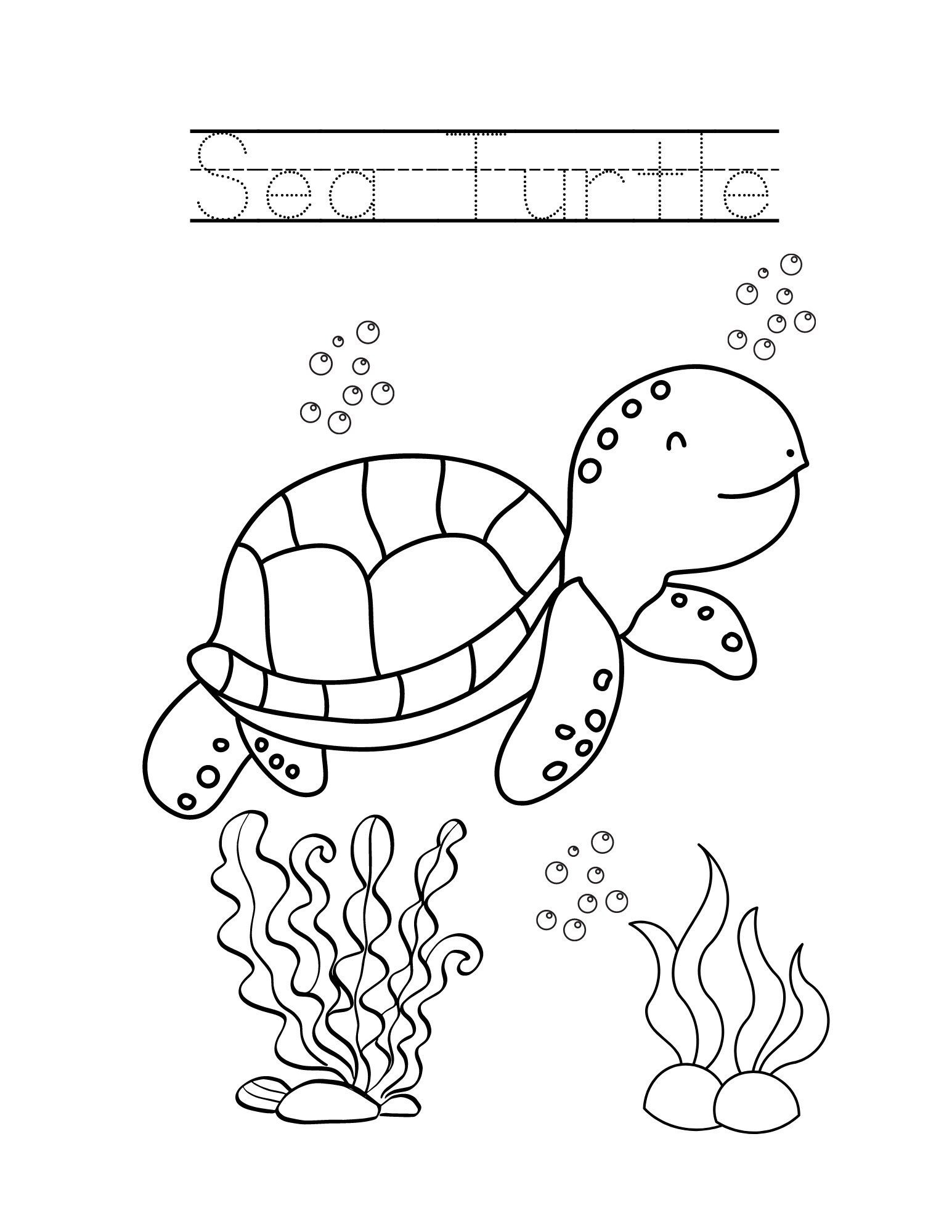Printable Under the Water Coloring Activity Book, Sea Creatures ...