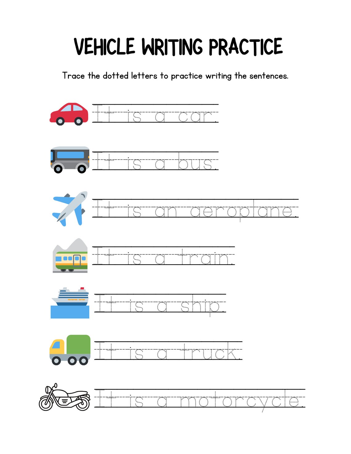 Grade 1 Writing Practice English Packet, First Grade Writing Practice ...