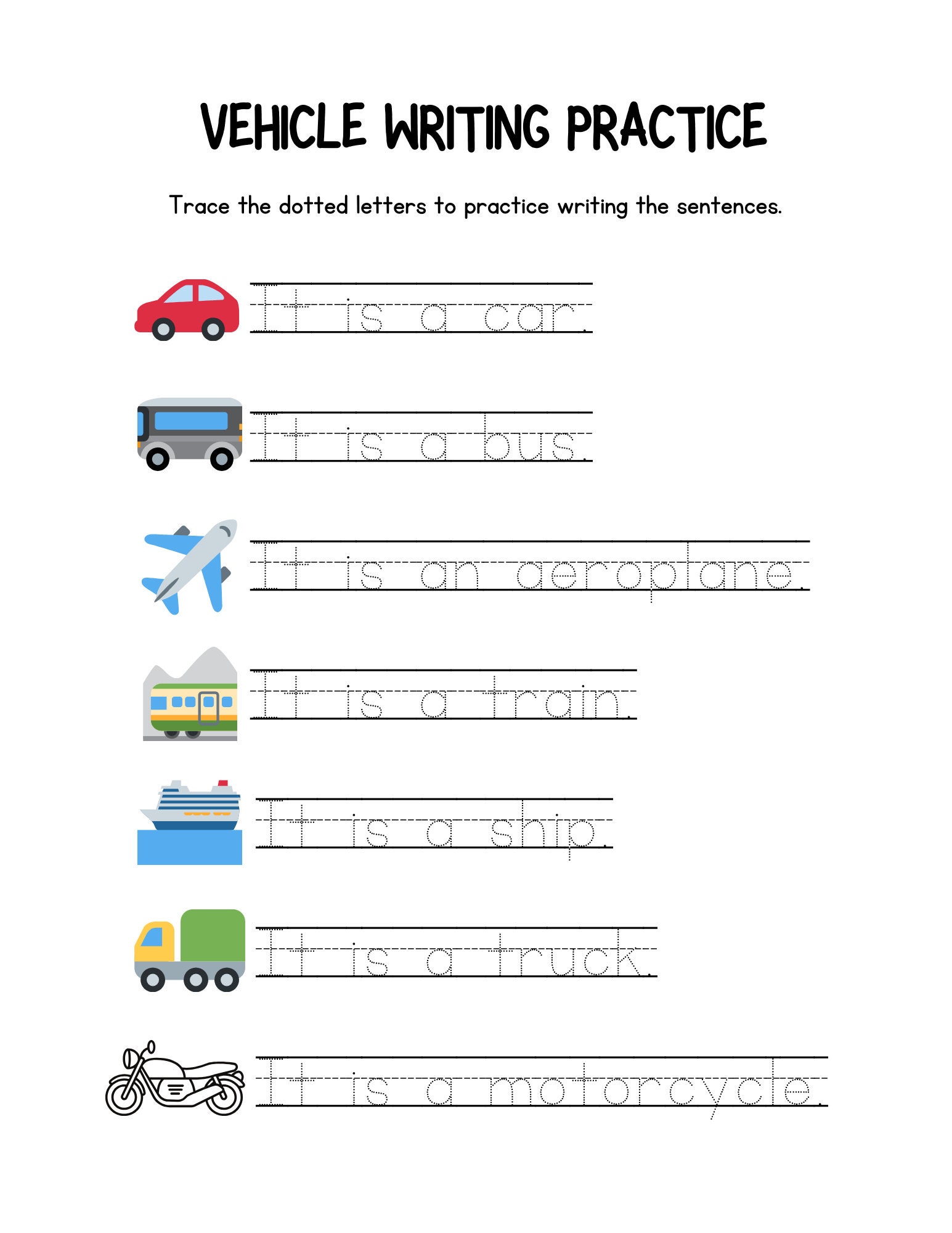Grade 1 Writing Practice English Packet, First Grade Writing Practice ...