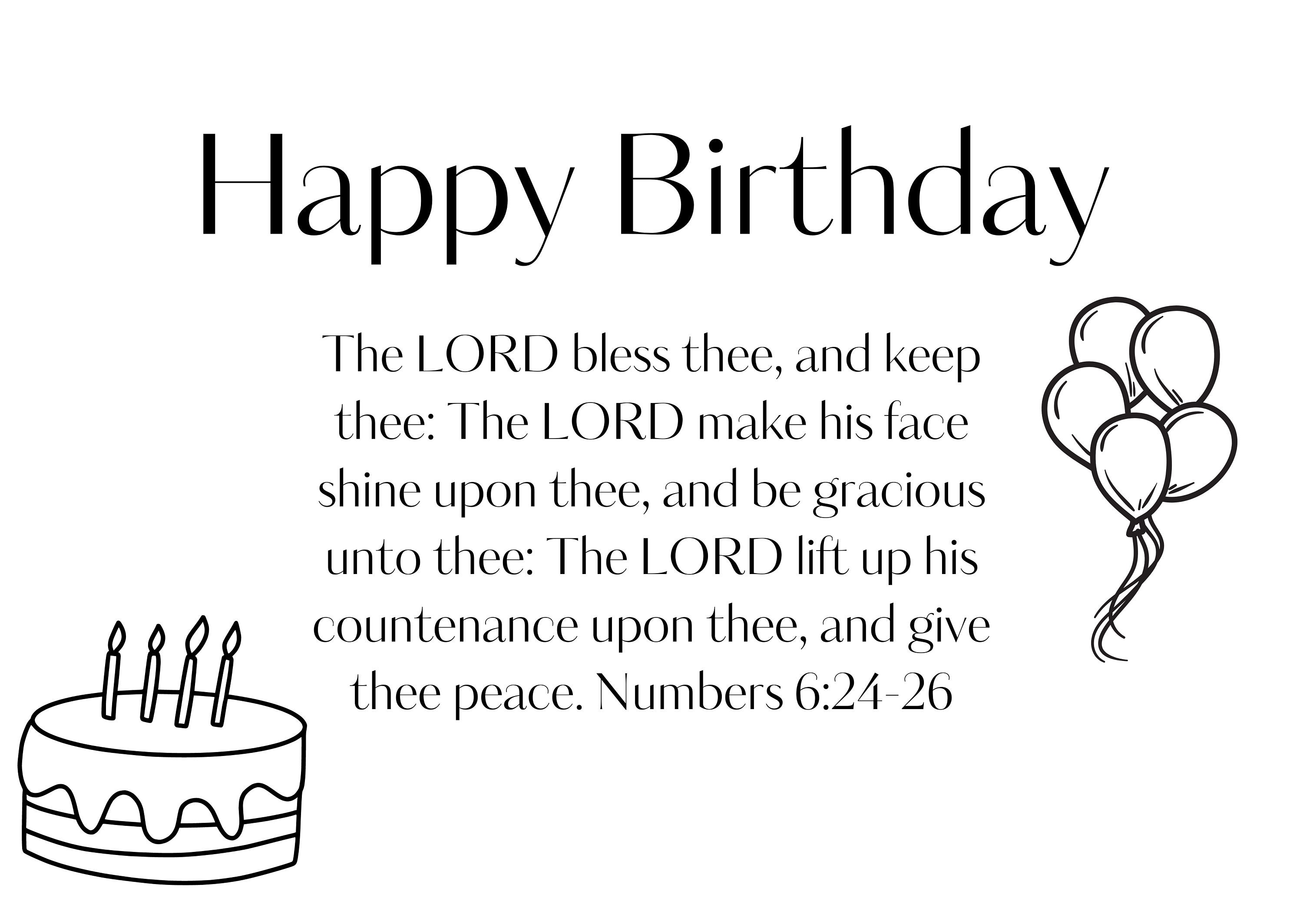 Birthday Card Bible Verse, Christian Birthday Card, Simple Christian ...