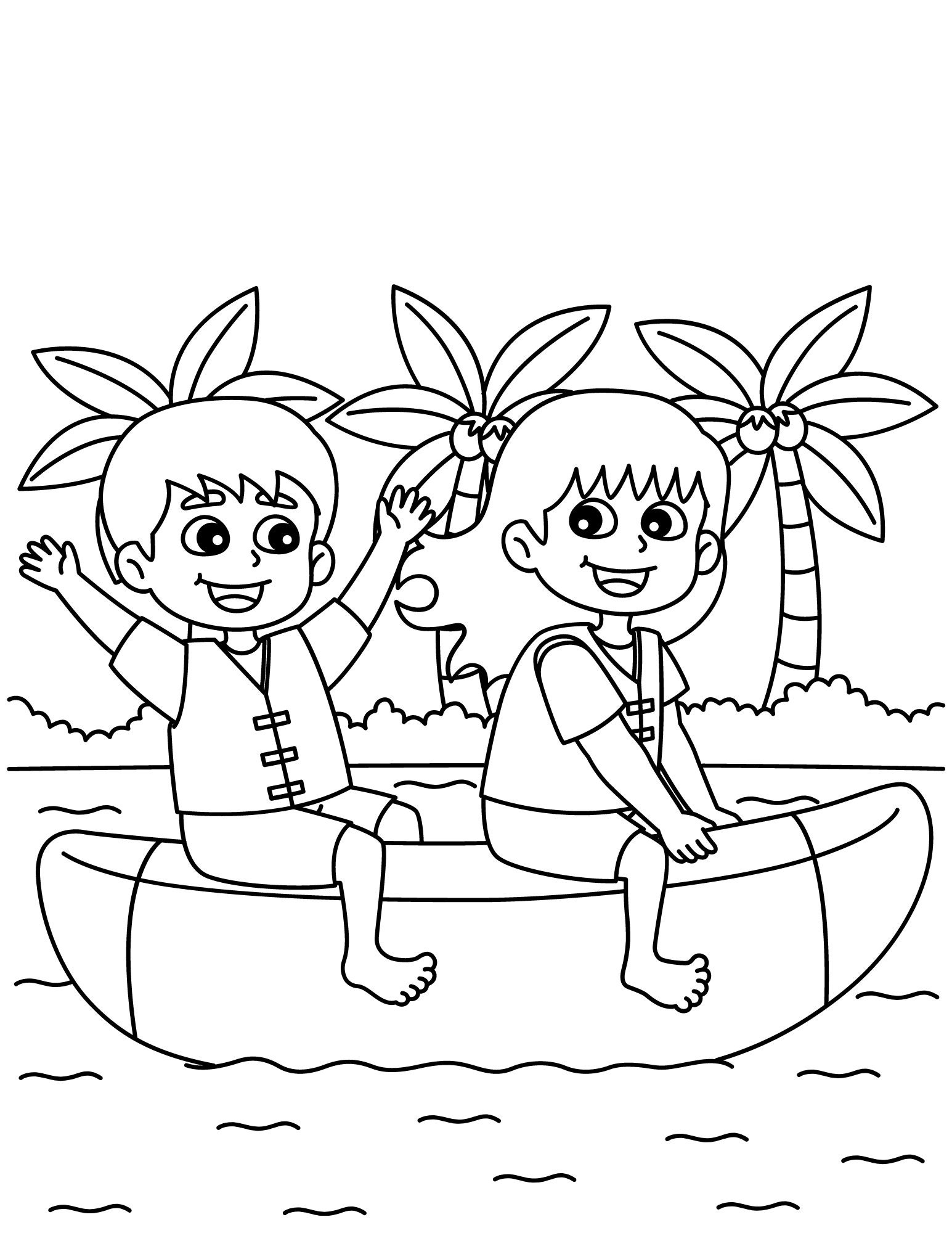 21 Printable Summer Coloring Pages for Children, Beach Fun Coloring ...