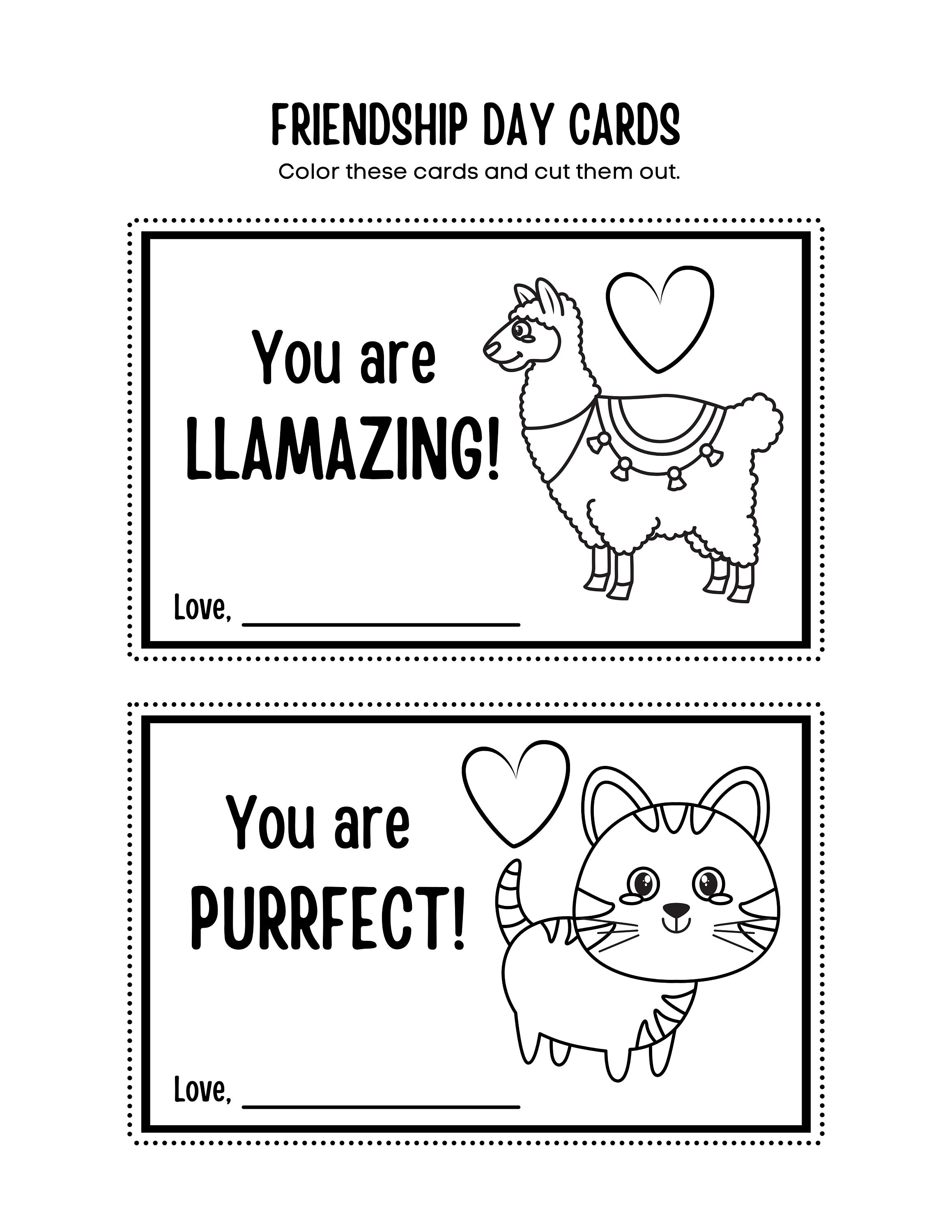 Printable Bundle Friendship Day Sheet Activities , Simple Valentines ...