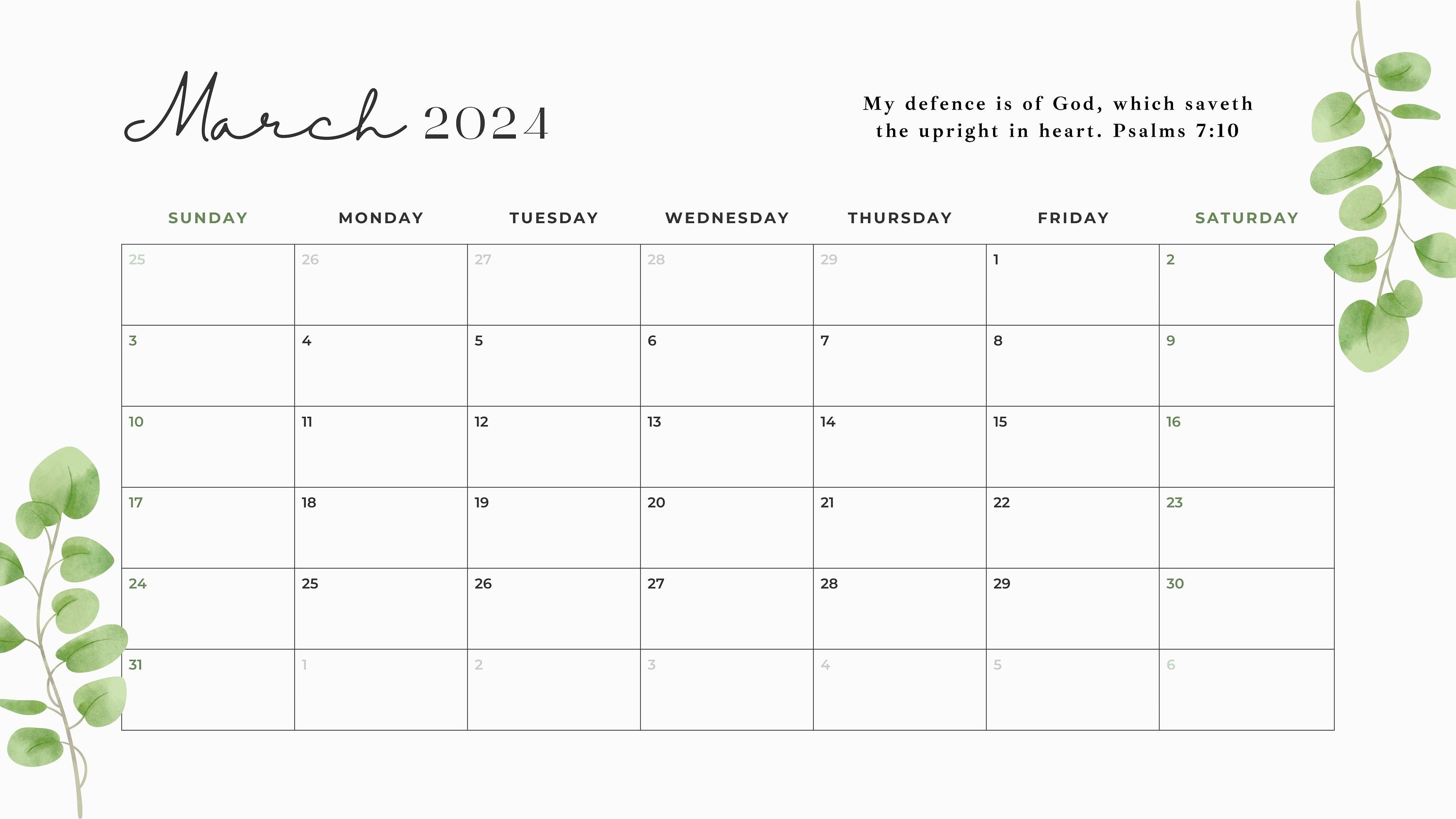 Calendar 2024 With Bible Verse, Printable - Etsy