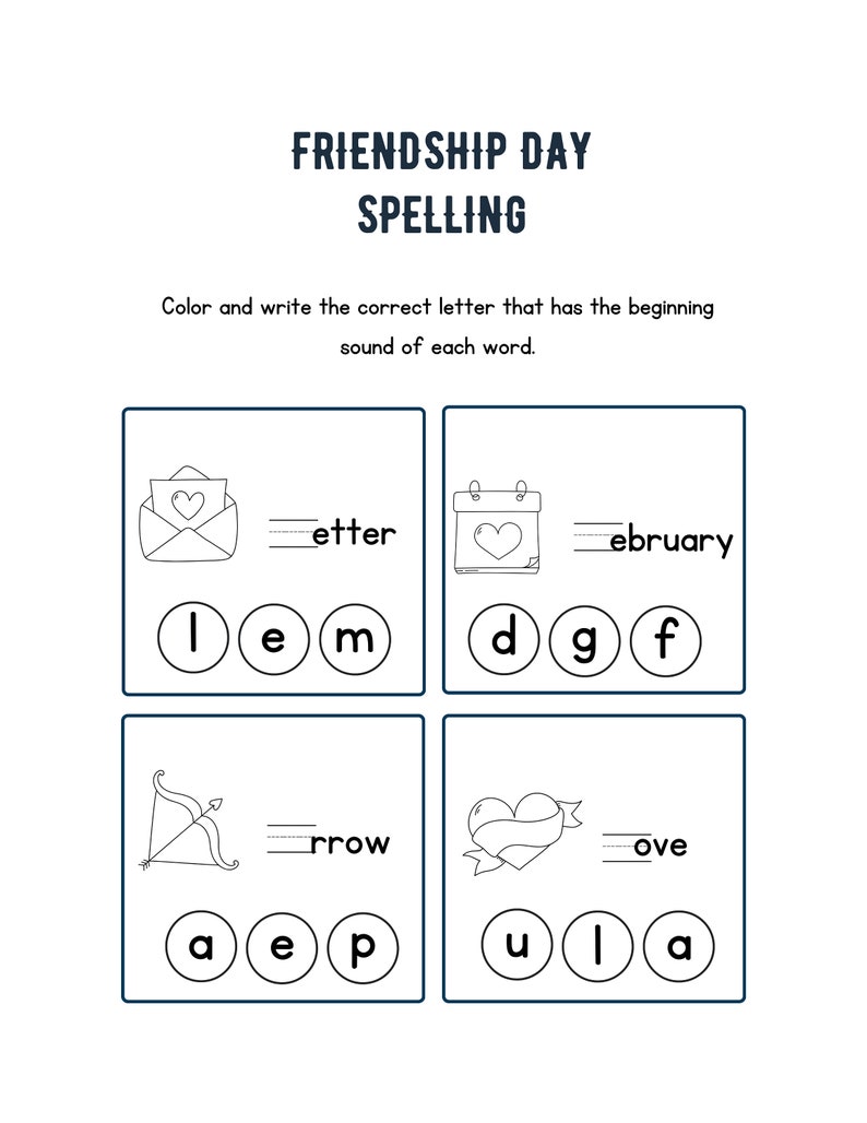 Friendship Day Activity Book, Printable Activity Book, Kindergarten or ...