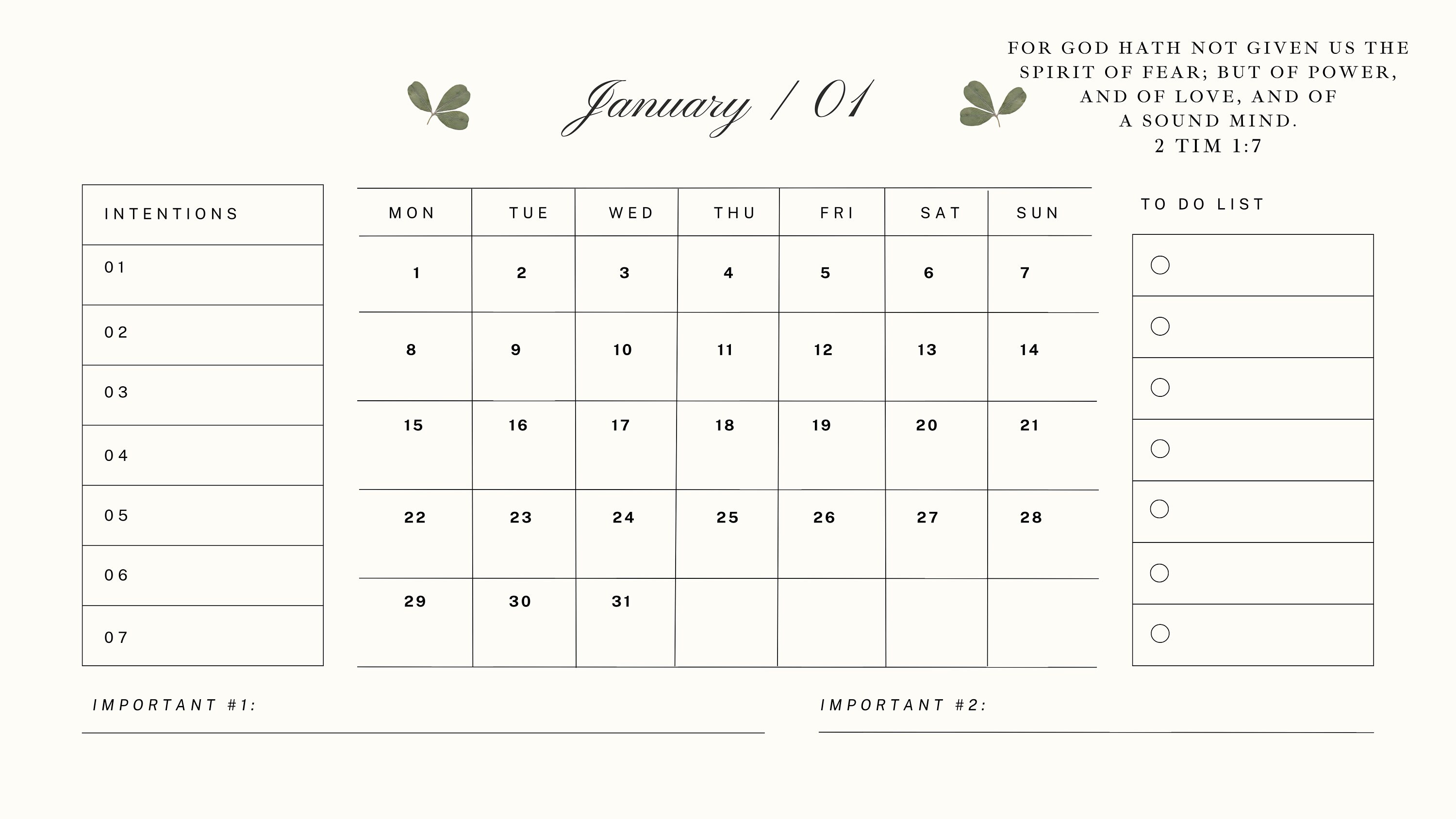 2024 Minimalist Bible Verse Printable/digital Calendar - Etsy