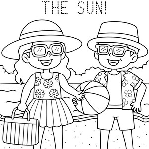 21 Printable Summer Coloring Pages for Children, Beach Fun Coloring ...