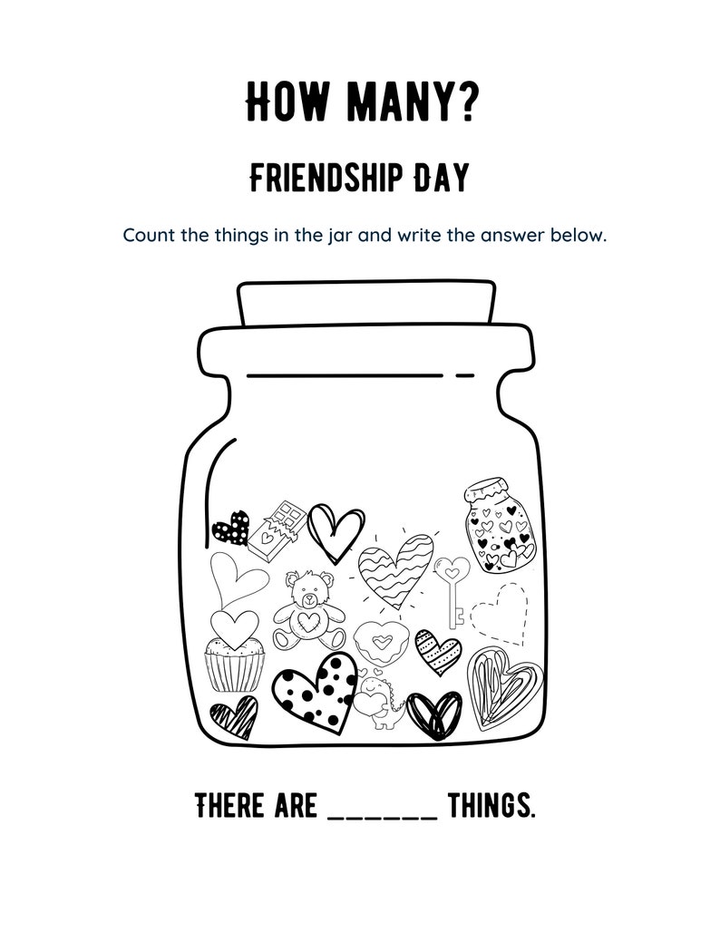 Friendship Day Activity Book, Printable Activity Book, Kindergarten or ...