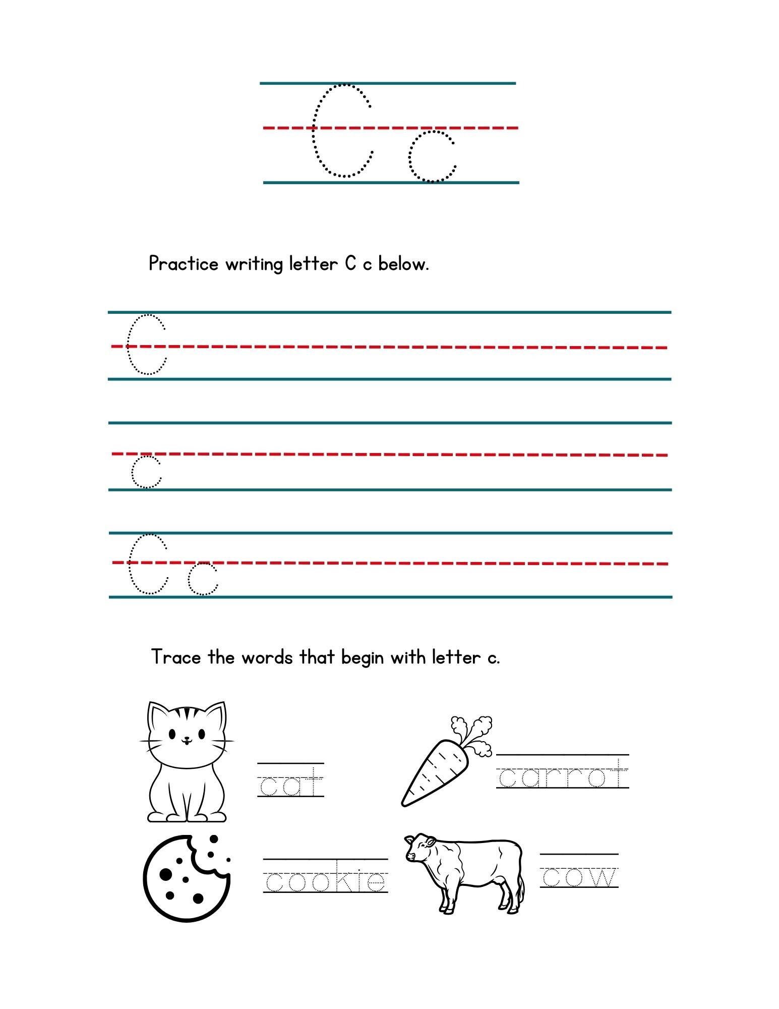 Writing Letter Practice A-Z Worksheets - Etsy