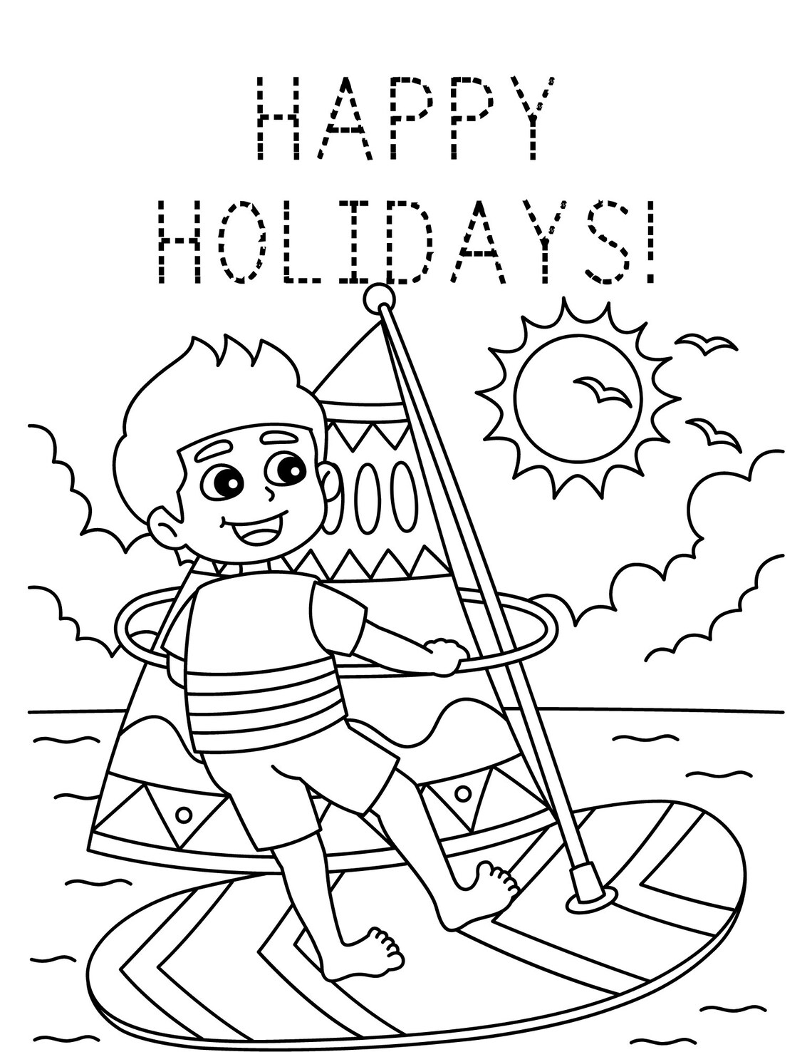 21 Printable Summer Coloring Pages for Children, Beach Fun Coloring ...