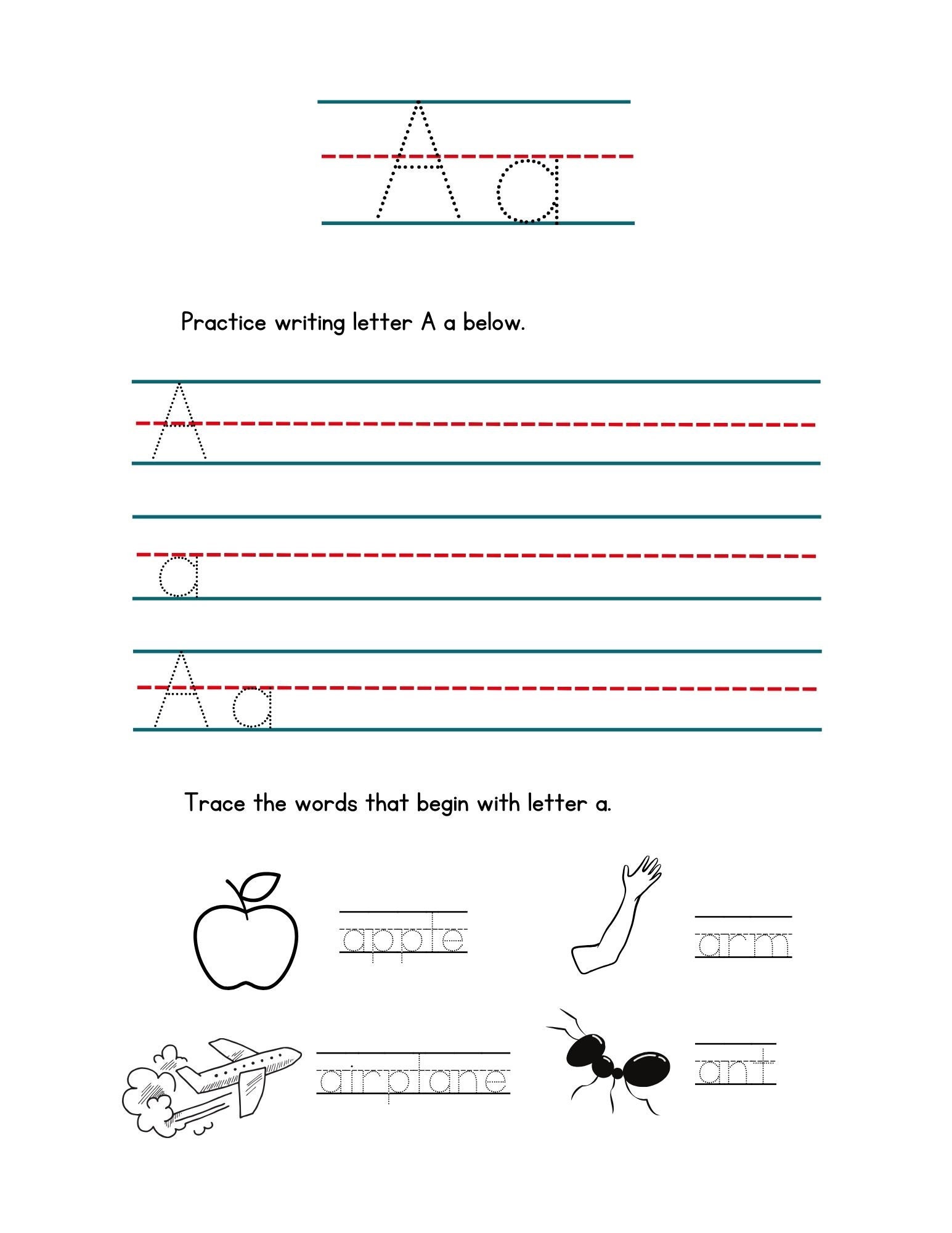 Writing Letter Practice A-Z Worksheets - Etsy