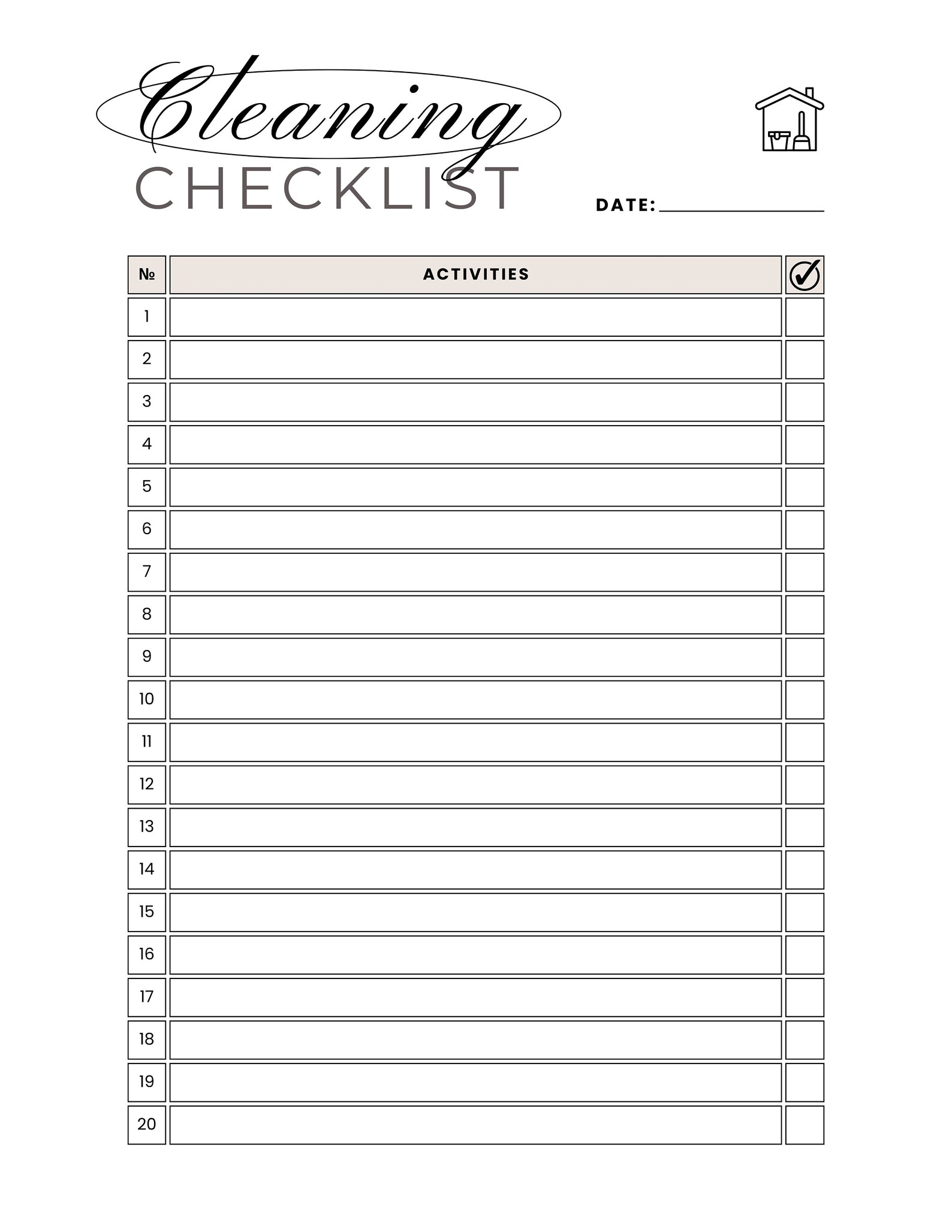 3 Kinds of Checklist, Printable, Cleaning Checklist, Minimalist ...