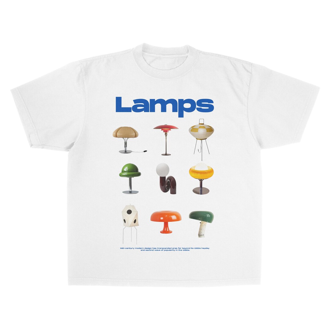 Vintage 90s Mid Century Modern Lamps Shirt, Aesthetic Lamps Ecclectic ...