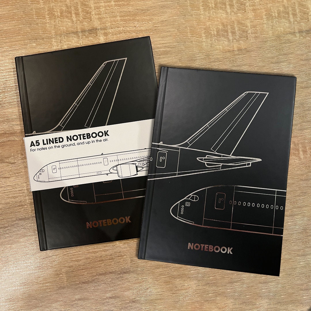 Aviation Travel Notebook, Black, 160 Blank Pages, A5 Sized, Everyday ...