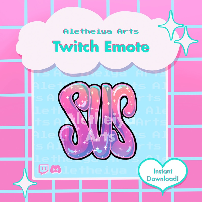 SUS Twitch Emote / Suspicious Chat Icon / Transparent PNG Emoji for ...