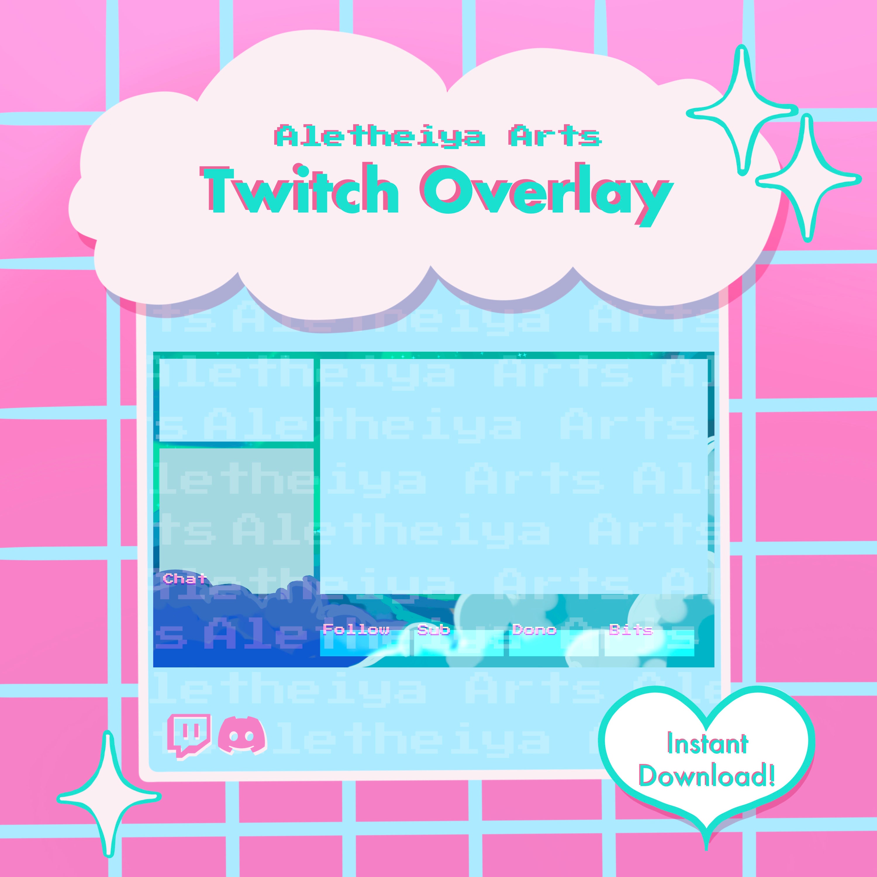 Twitch Cloud Overlay Pack / Clouds Background / Transparent | Etsy