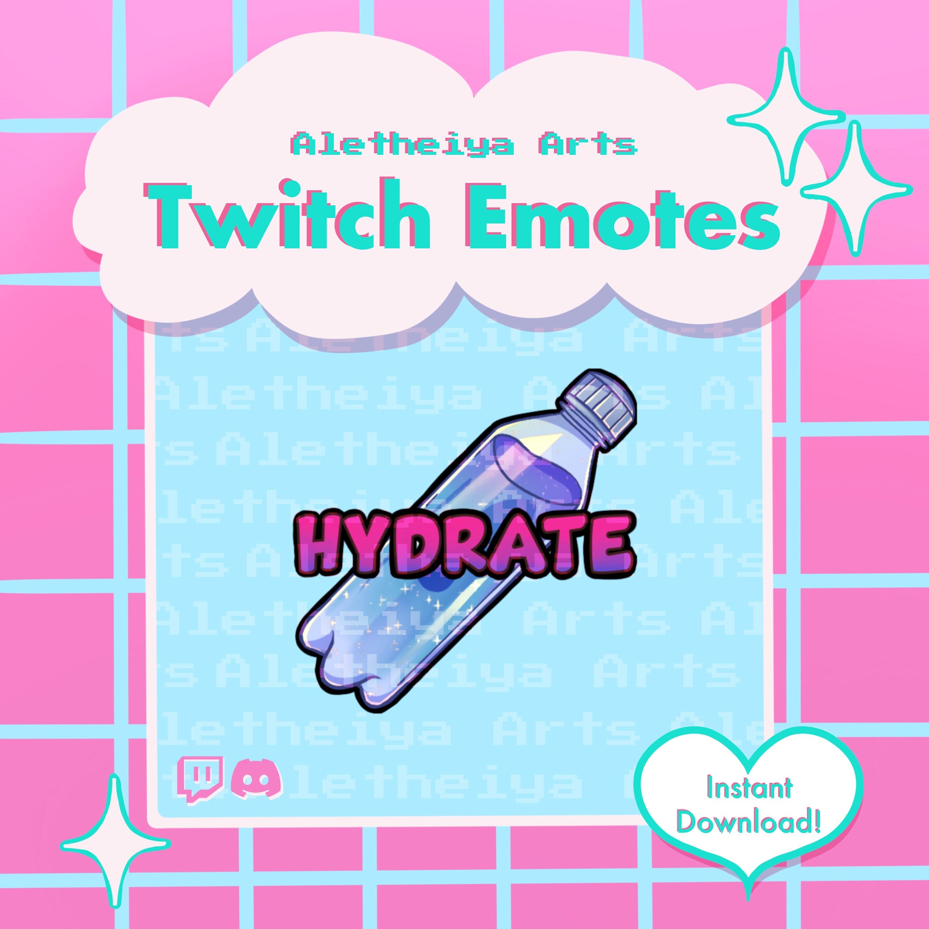 Hydrate Twitch Emote: Thirsty Gamer Chat Icon (PNG Digital Download) - Etsy